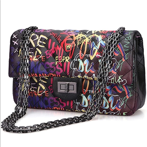 graffiti handbag | Bags | Graffiti Bag Crossbody Chain Pursehandbag ...